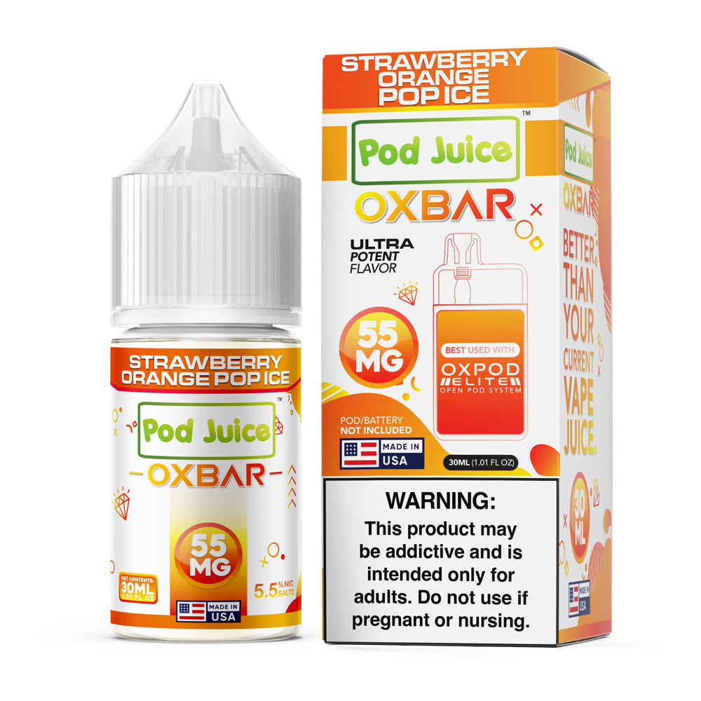 OXBAR x Pod Juice Elite Strawberry Orange Pop Ice | eJuiceDB.com